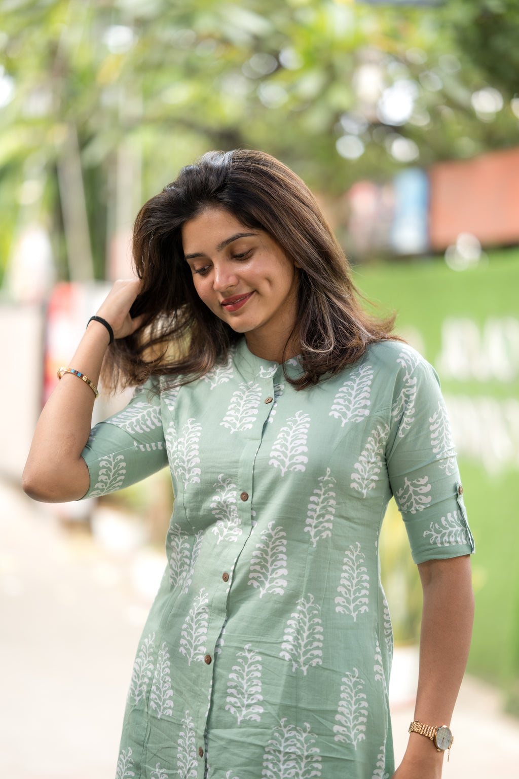 Pastel Green Cotton Coord Set – Vannam Clothing