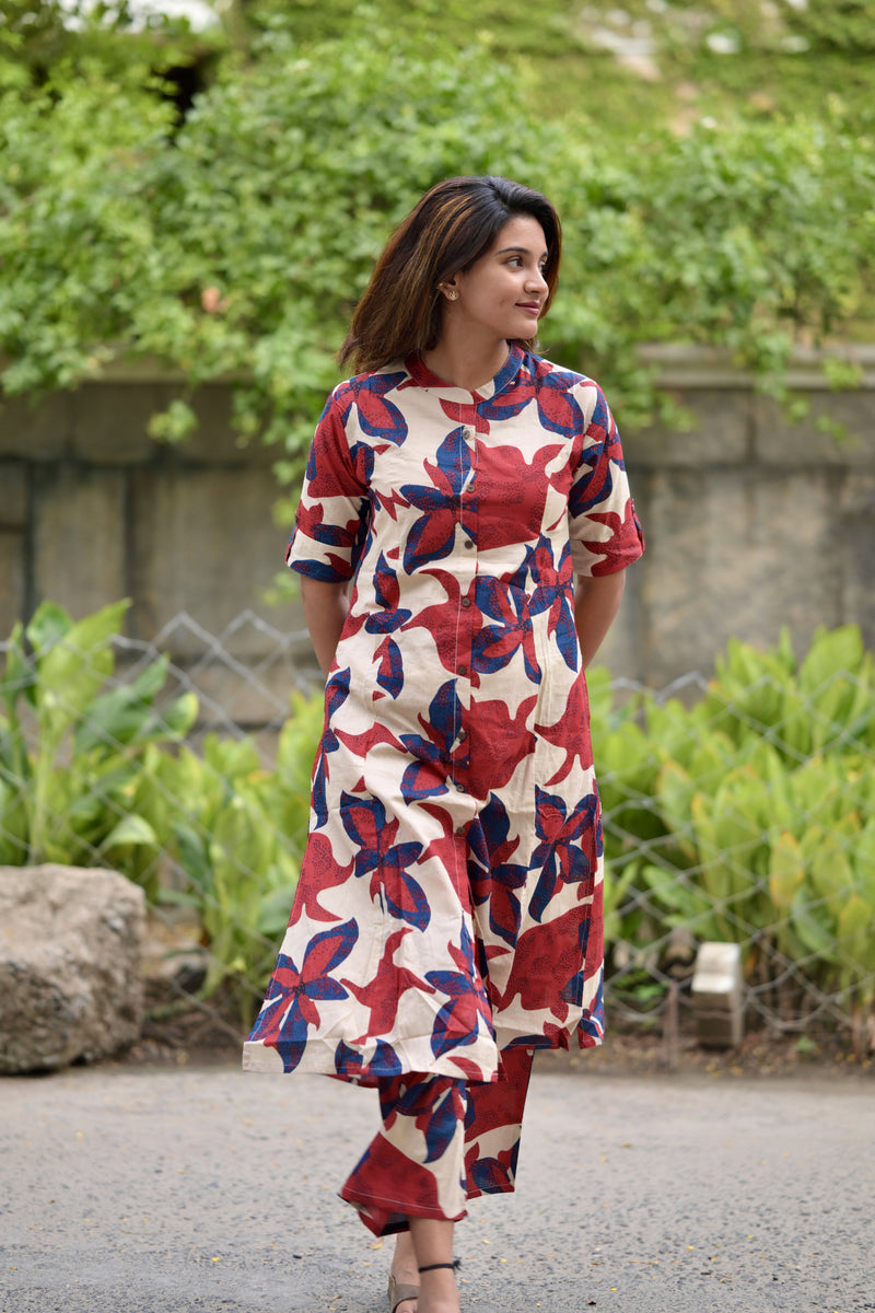 Floral Burst Cotton Co-ord Set – Vannam Clothing